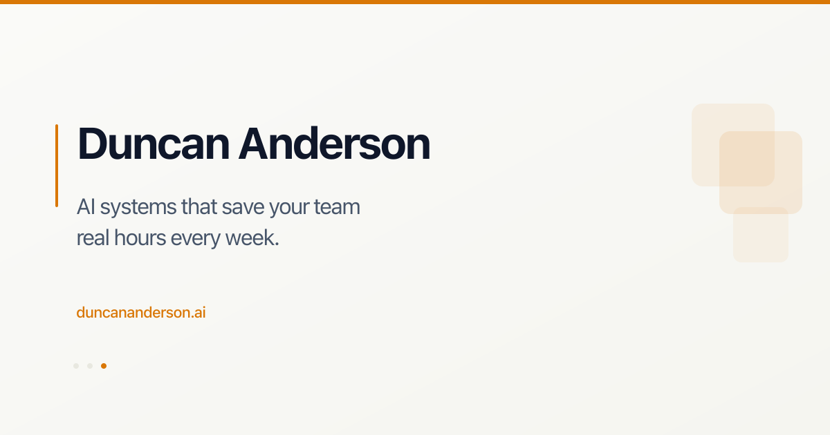 Duncan Anderson — AI Consulting for Small Business